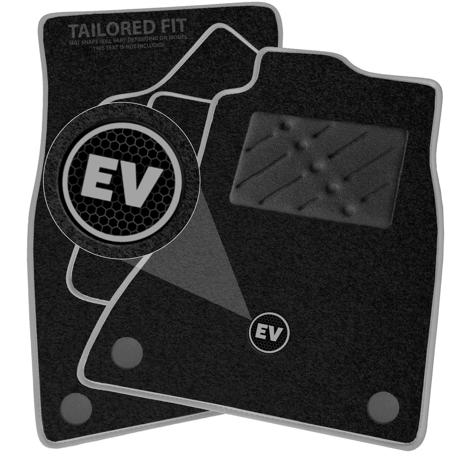 To Fit Renault Zoe Electric [E] 2013-2019 Black Car Mats + EV Circle ...